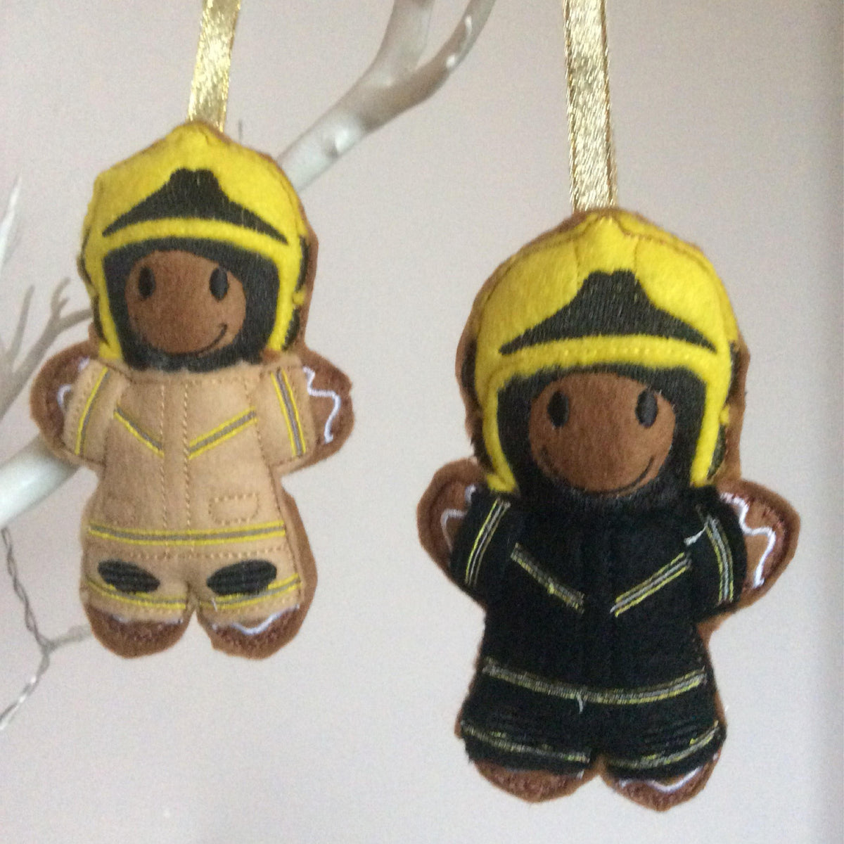 Firefighter Gingerbread Man Decoration – Trolley Dollie Designs